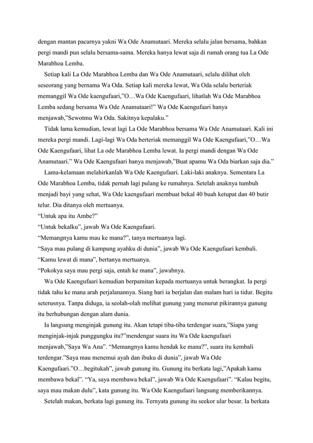 Cerita rakyat daerah muna | DOCX