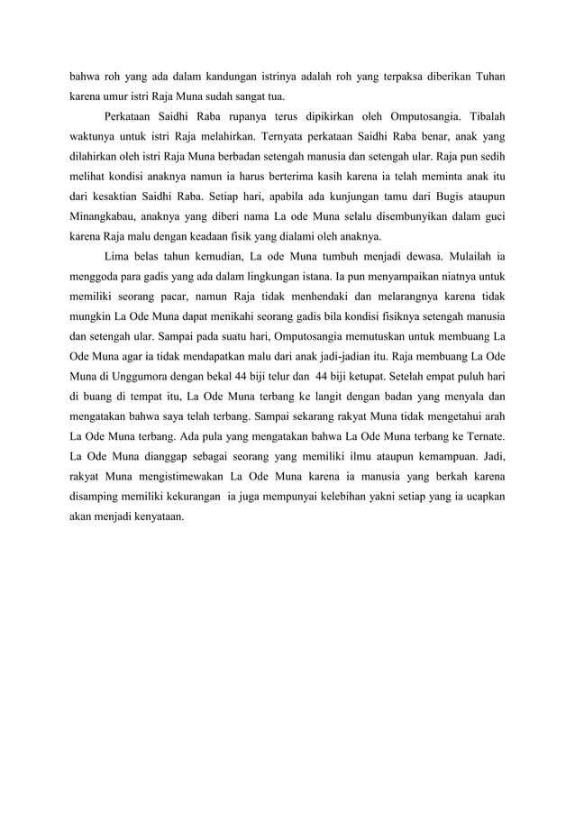 Cerita rakyat la ode wuna | PDF