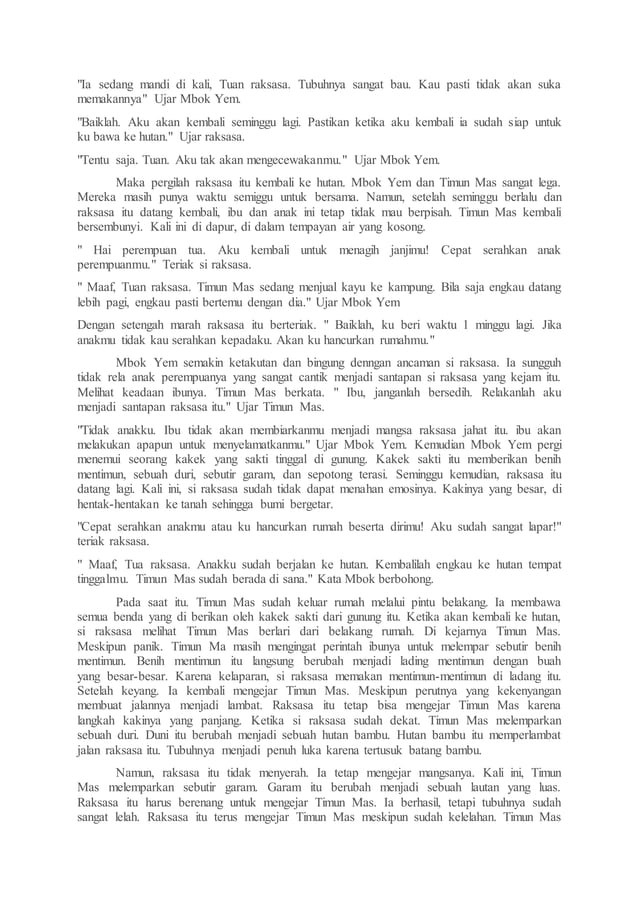 Cerita rakyat (timun mas) | DOCX