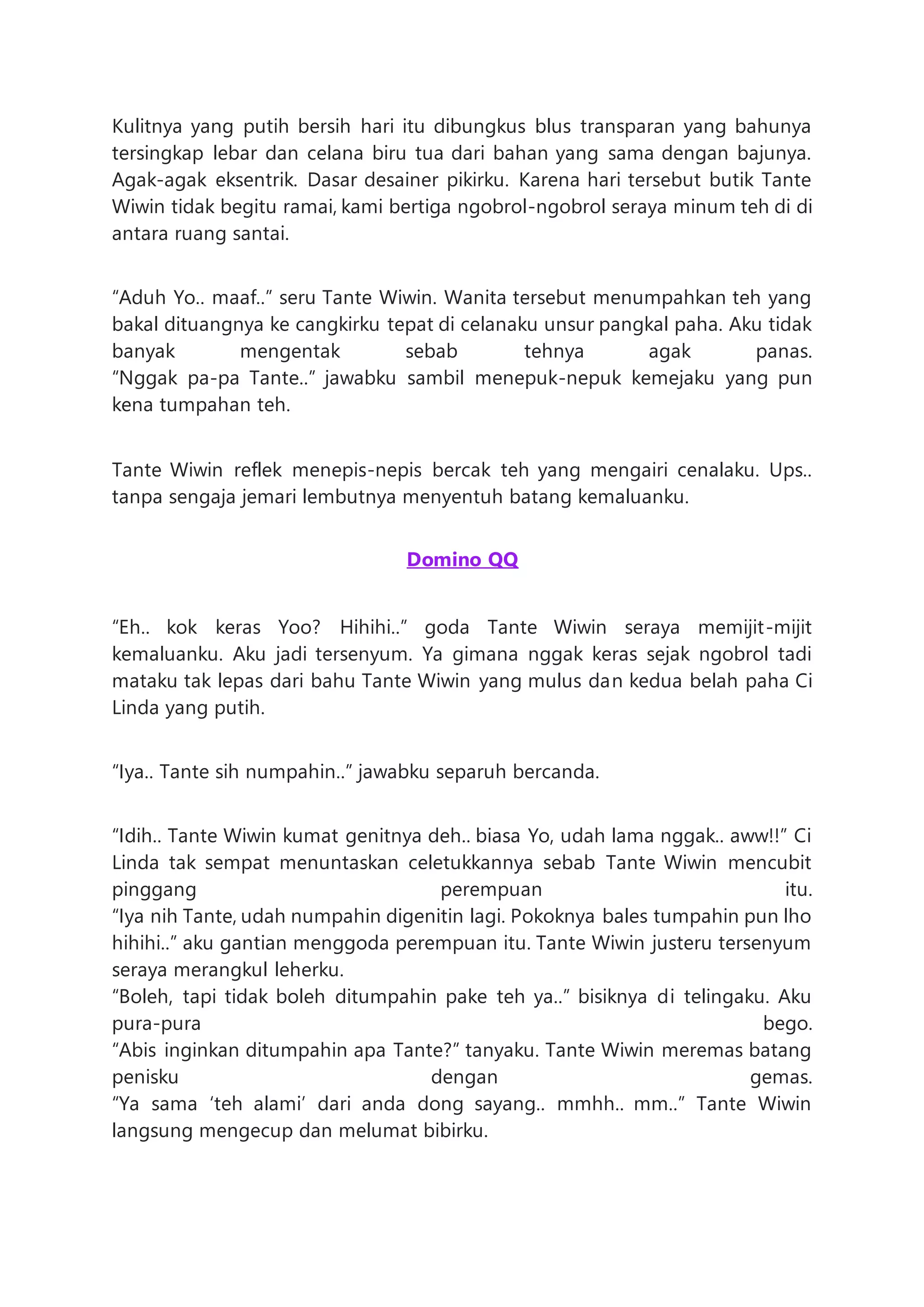 Cerita seks bokep ngetot tante hot | DOCX