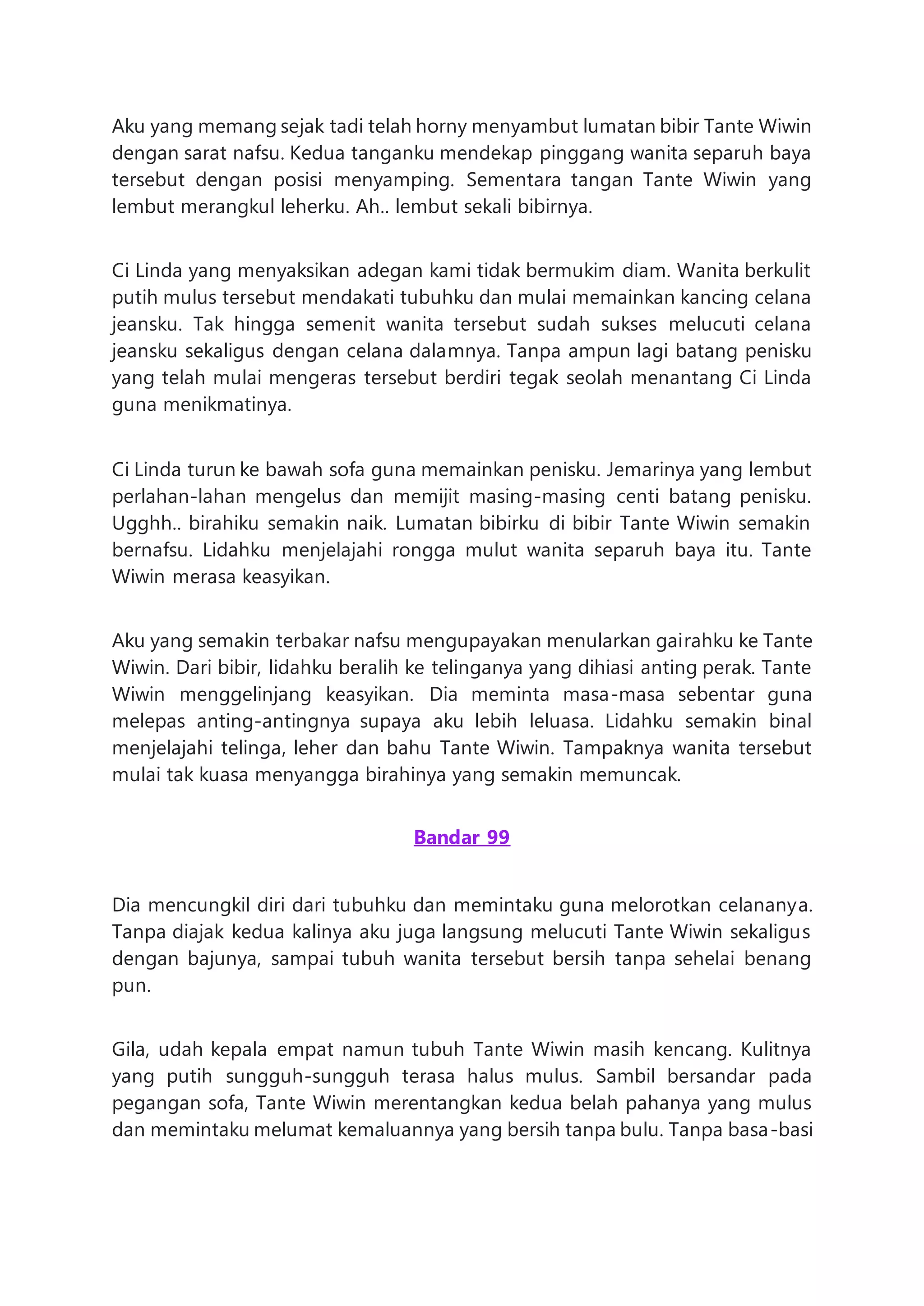 Cerita seks bokep ngetot tante hot | DOCX