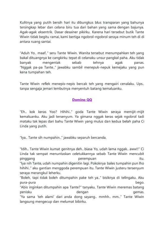 Cerita seks bokep ngetot tante hot | DOCX