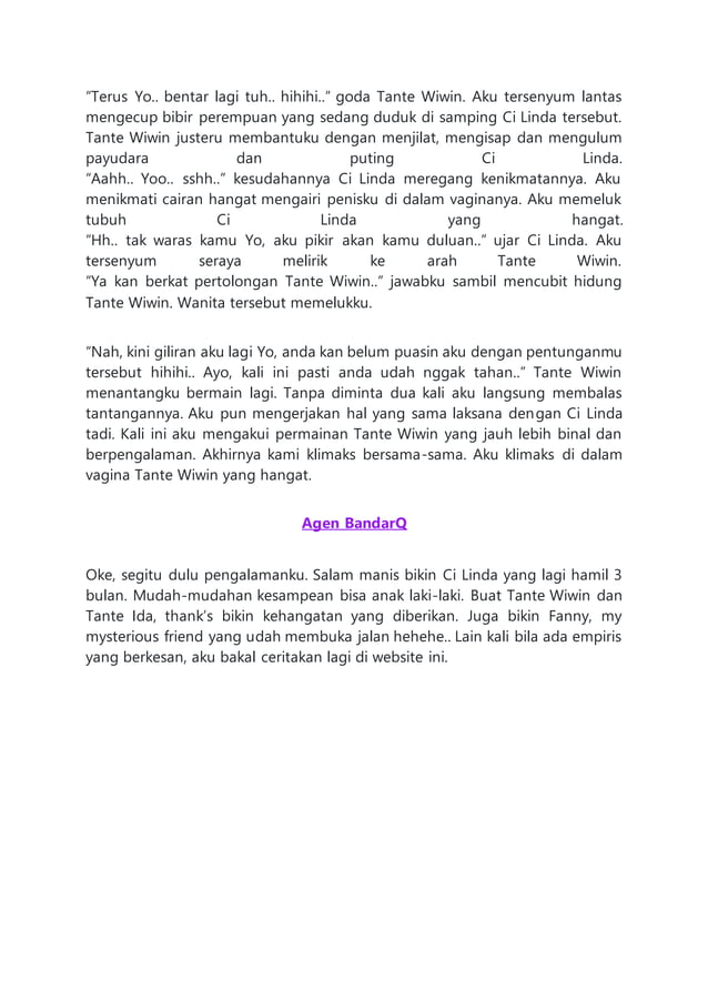 Cerita seks bokep ngetot tante hot | DOCX