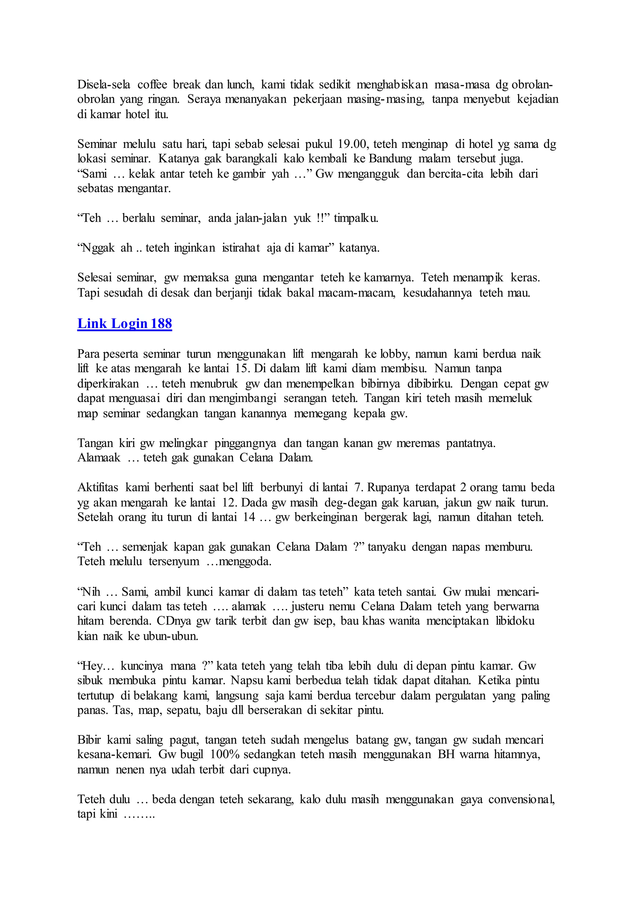 Cerita seks ngentot teteh hot | DOCX