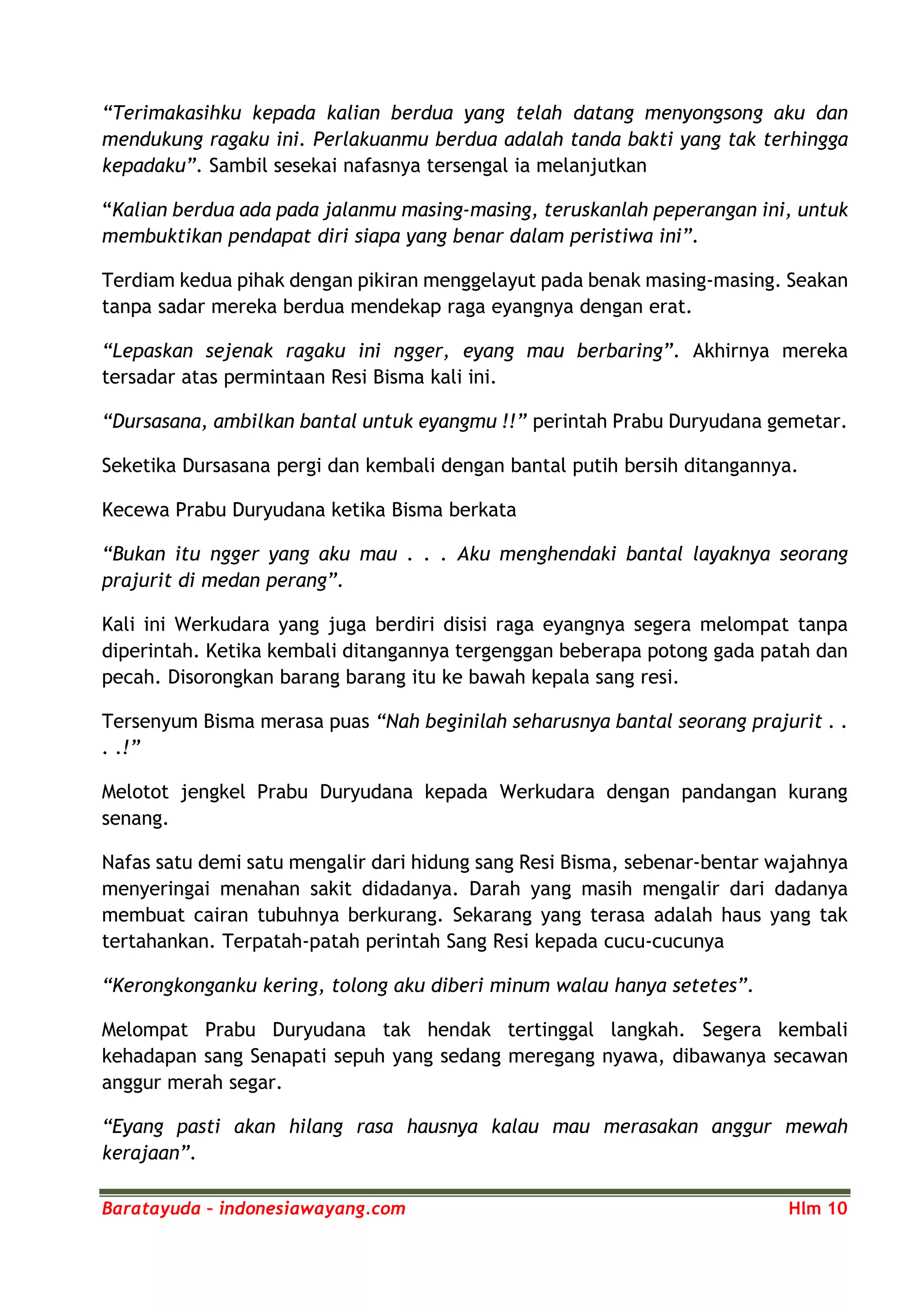Baratayuda Perang menuai karma : Buku-2 | PDF