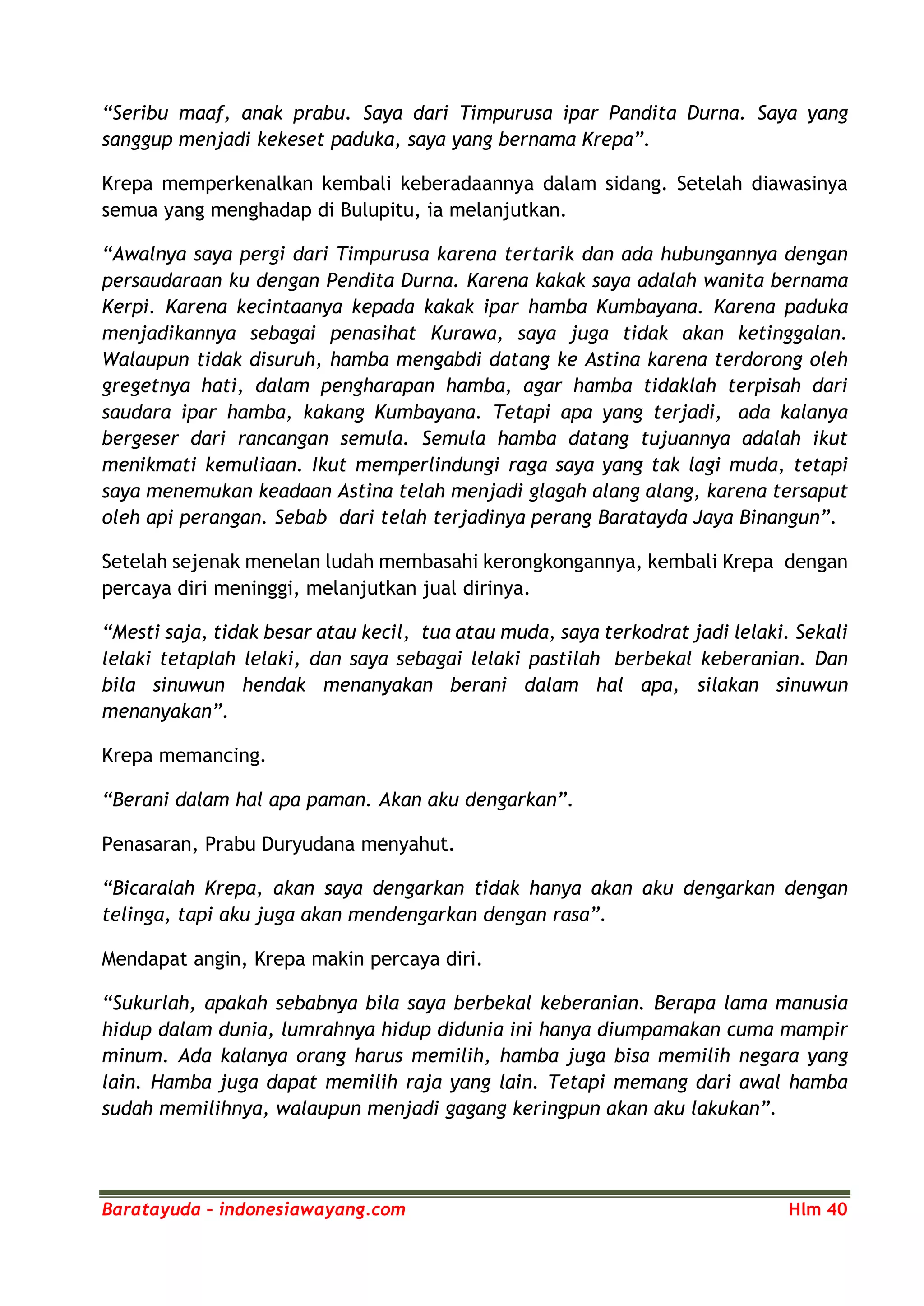 Baratayuda Perang menuai karma : Buku-2 | PDF