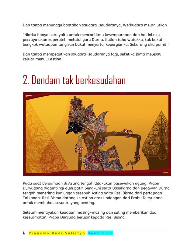 Wayang - Dewa ruci | PDF