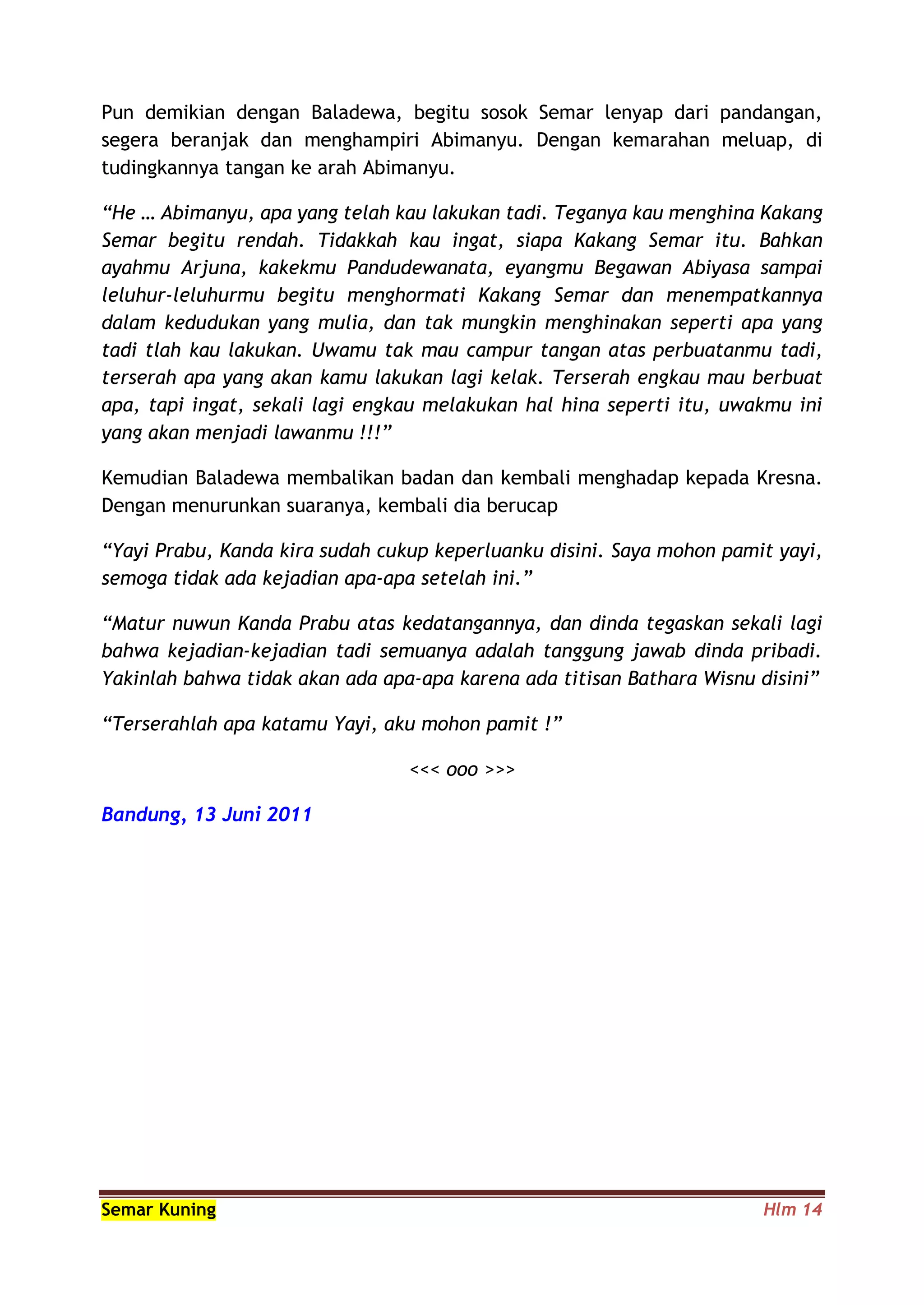Wayang - Semar kuning | PDF