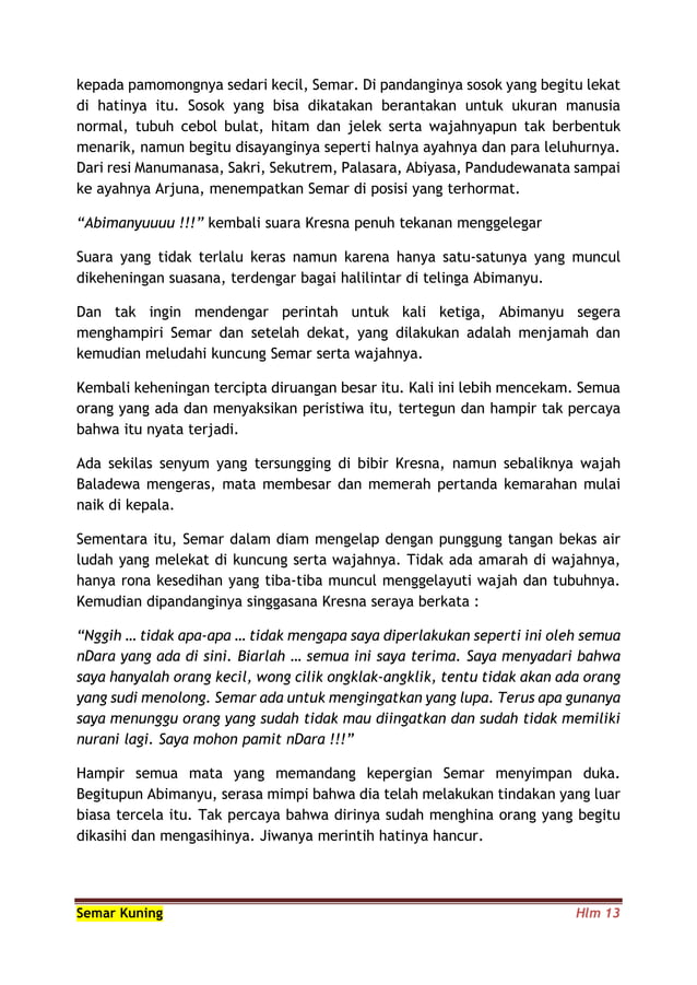 Wayang - Semar kuning | PDF