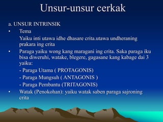 belajar materi penjelasan cerkak (bahasa jawa) | PDF