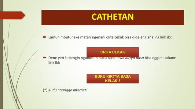 Cerkak - Unsur Unsur dalam Cerkak berbahasa Jawa | PPTX