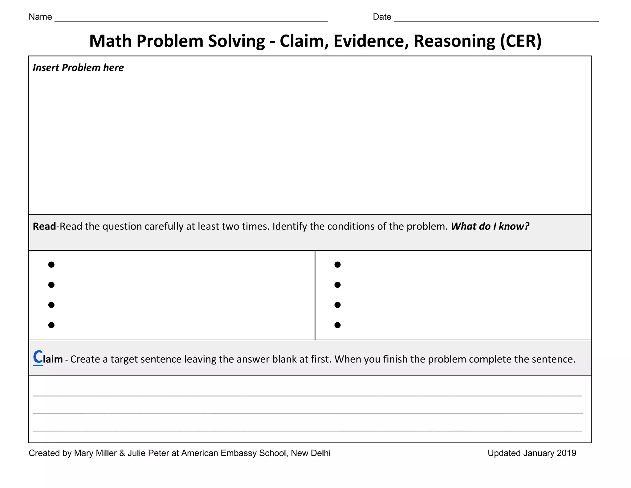 CER Math Template 3 (1).docx | Educational Assessment | Education