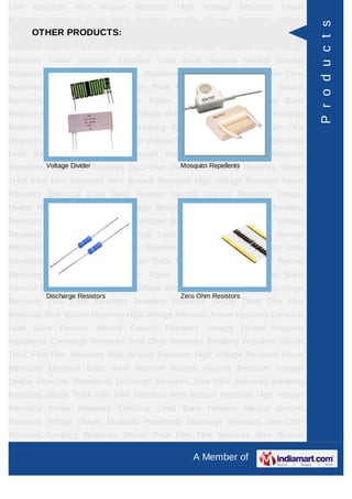 Cermet Resistronics Pvt. Ltd., India, Pune, Electrical Resistors | PDF