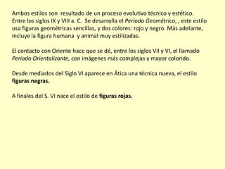 Cerámica griega ática: figuras negras y figuras rojas. | PPSX