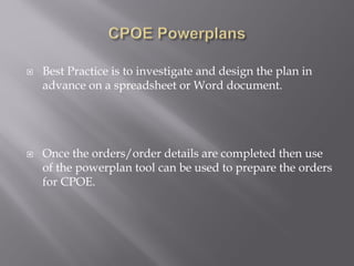 Cerner CPOE PowerPlan Builder 101 | PDF