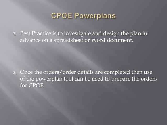 Cerner CPOE PowerPlan Builder 101 | PDF