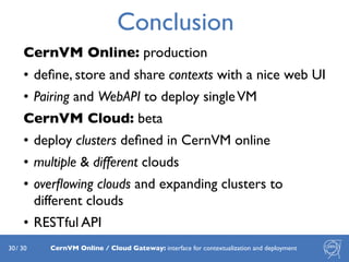 CernVM Online and Cloud Gateway: a uniform interface for CernVM contextualization and deployment ...