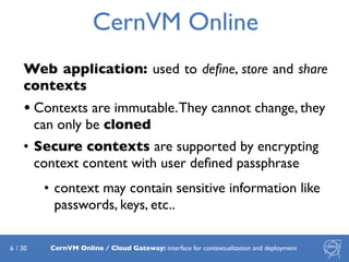 CernVM Online and Cloud Gateway: a uniform interface for CernVM contextualization and deployment ...