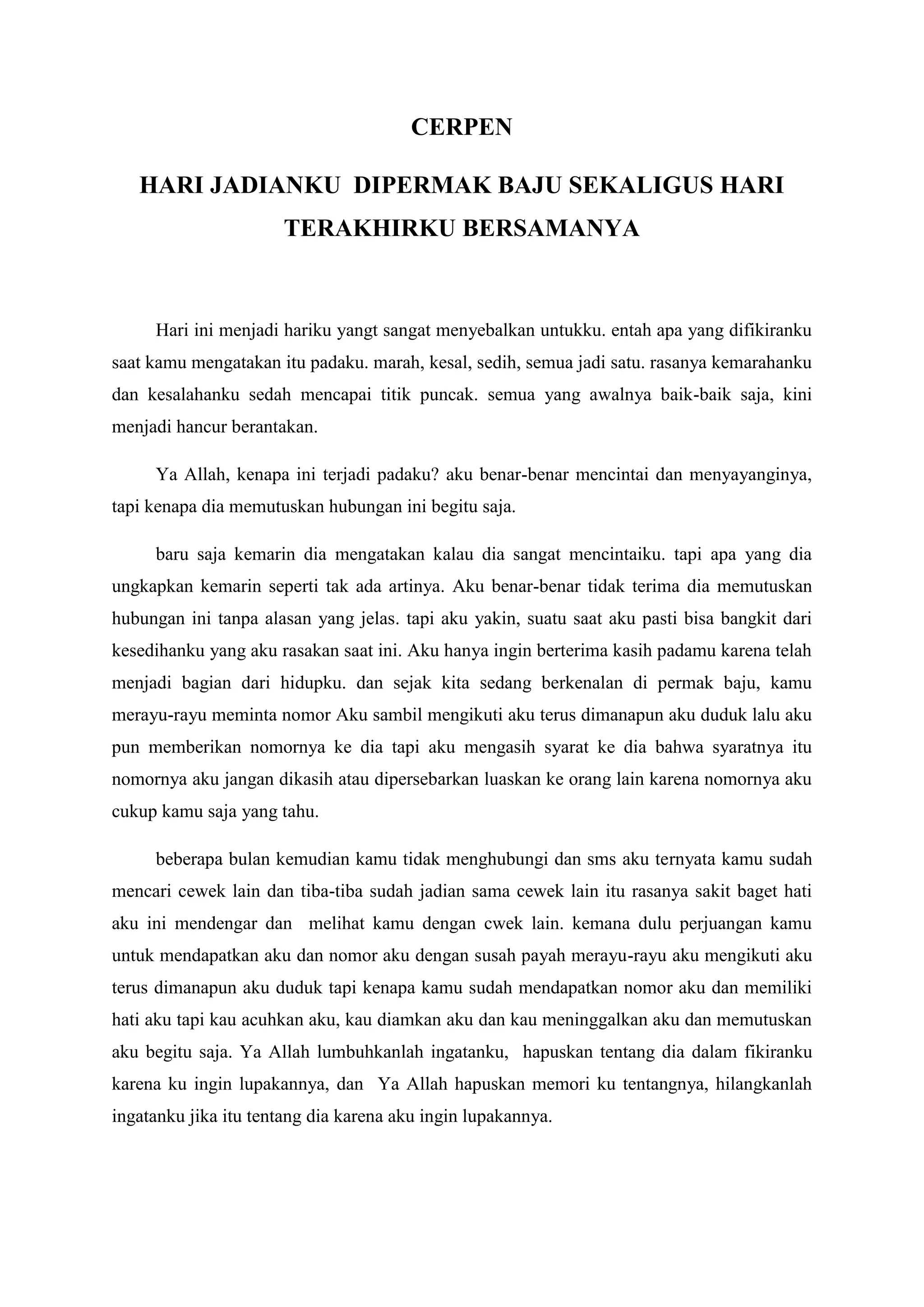 Cerpen cint | DOCX