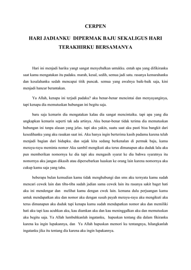 Cerpen cint | DOCX
