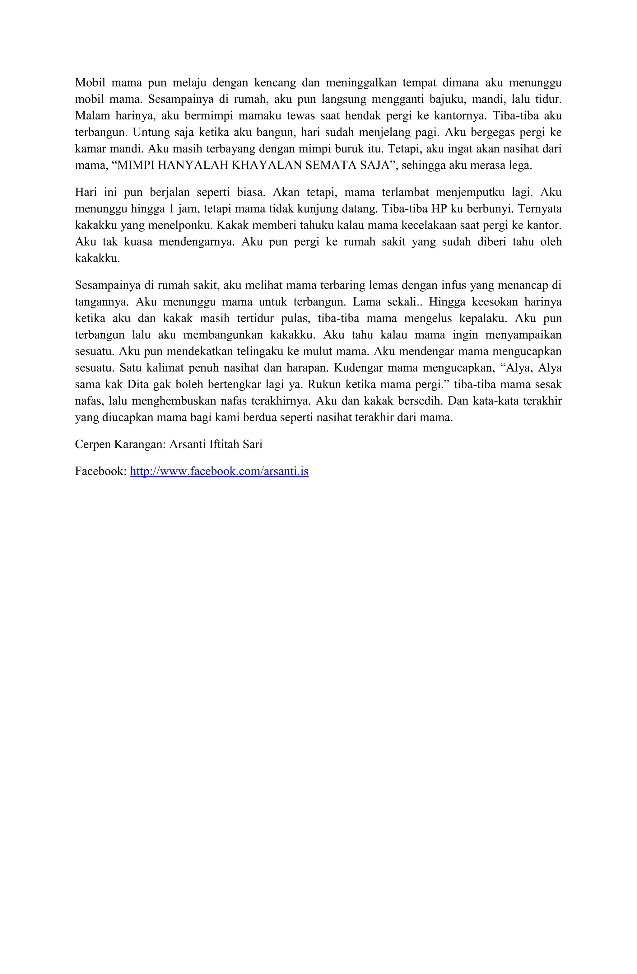 cerpen rekomendasi analisis penuh unsur yang bisa di eksplorasi | DOCX