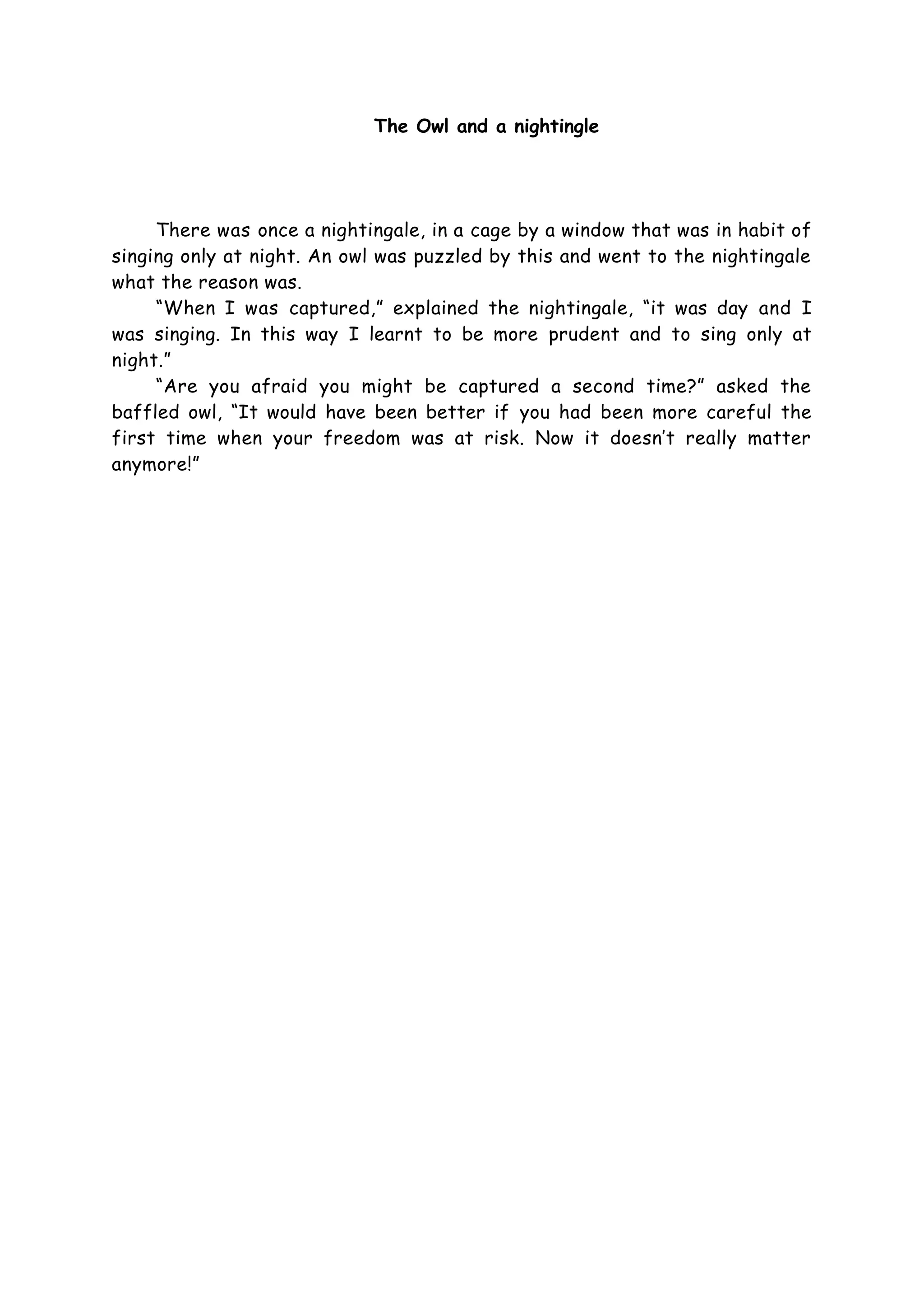 Cerpen bahasa inggris | DOCX