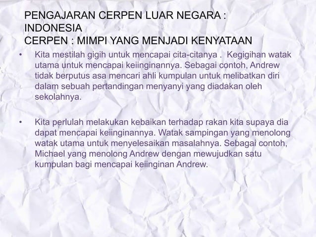 Perbandingan cerpen tempatan dan cerpen luar negara. | PPT