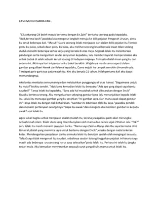 Cerpen Pertama - Kasih yang Ku damba kan | DOCX