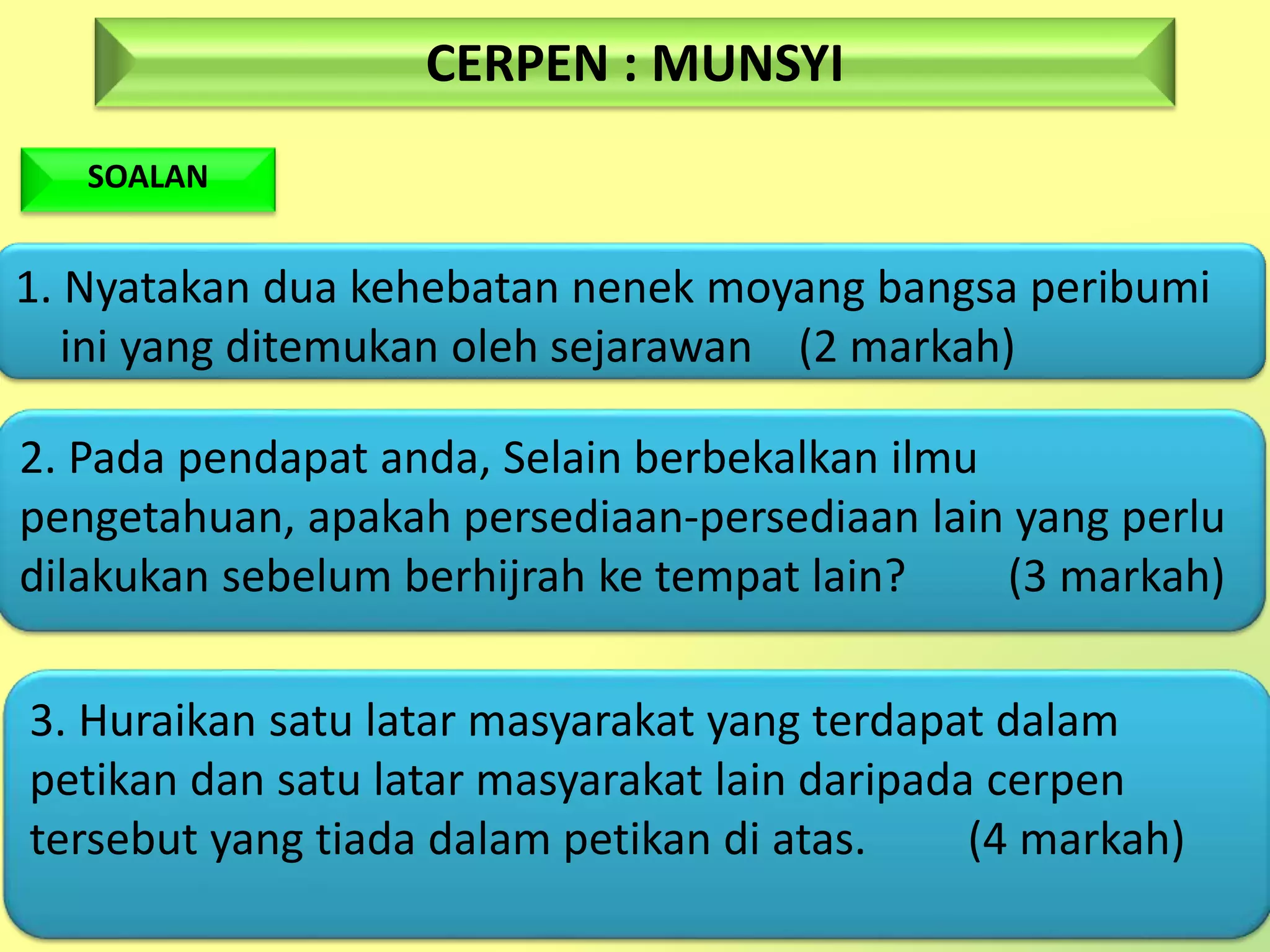 CERPEN MUNSYI - LATIHAN | PPTX