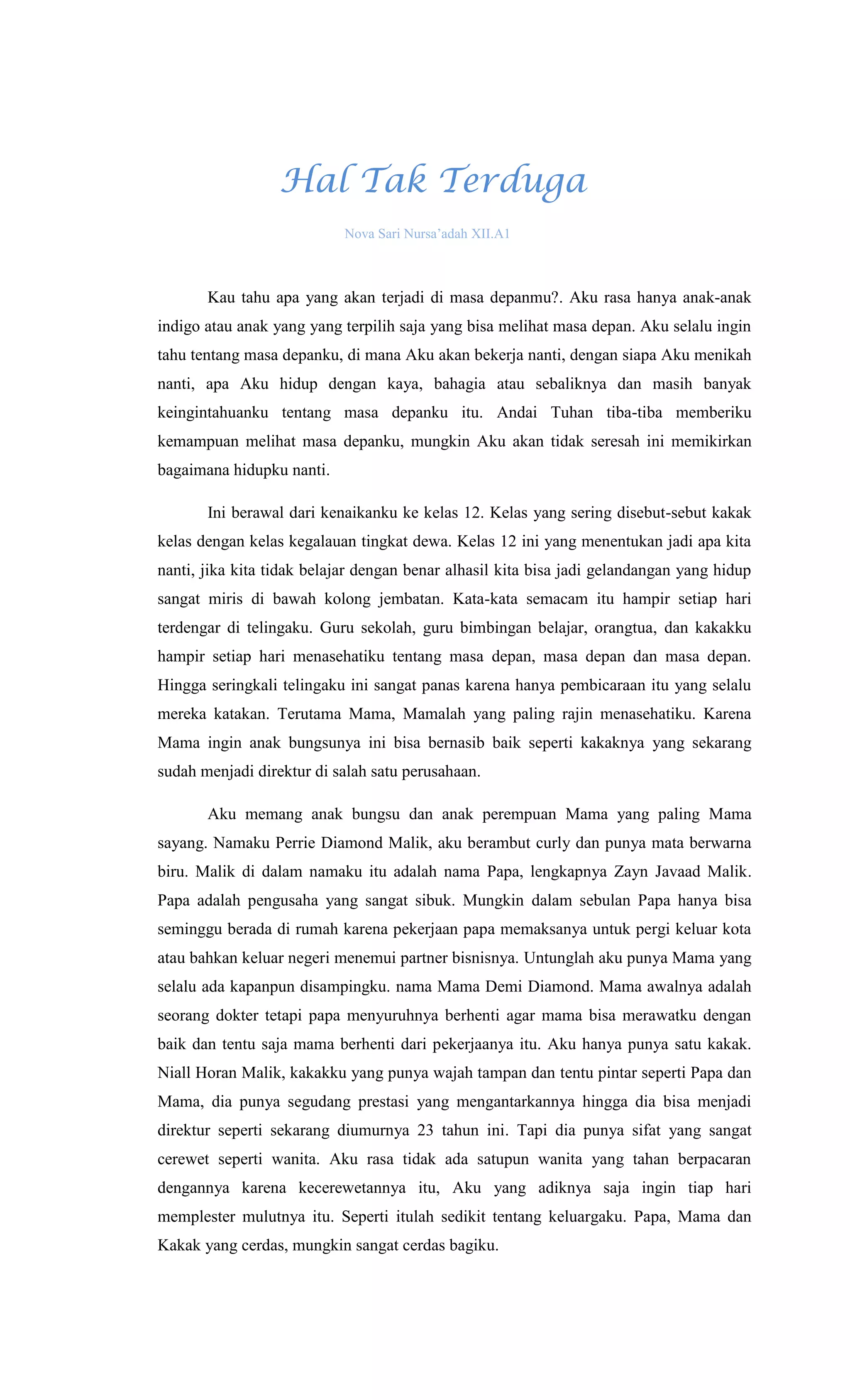 Cerpen-Hal Tak Terduga | DOCX