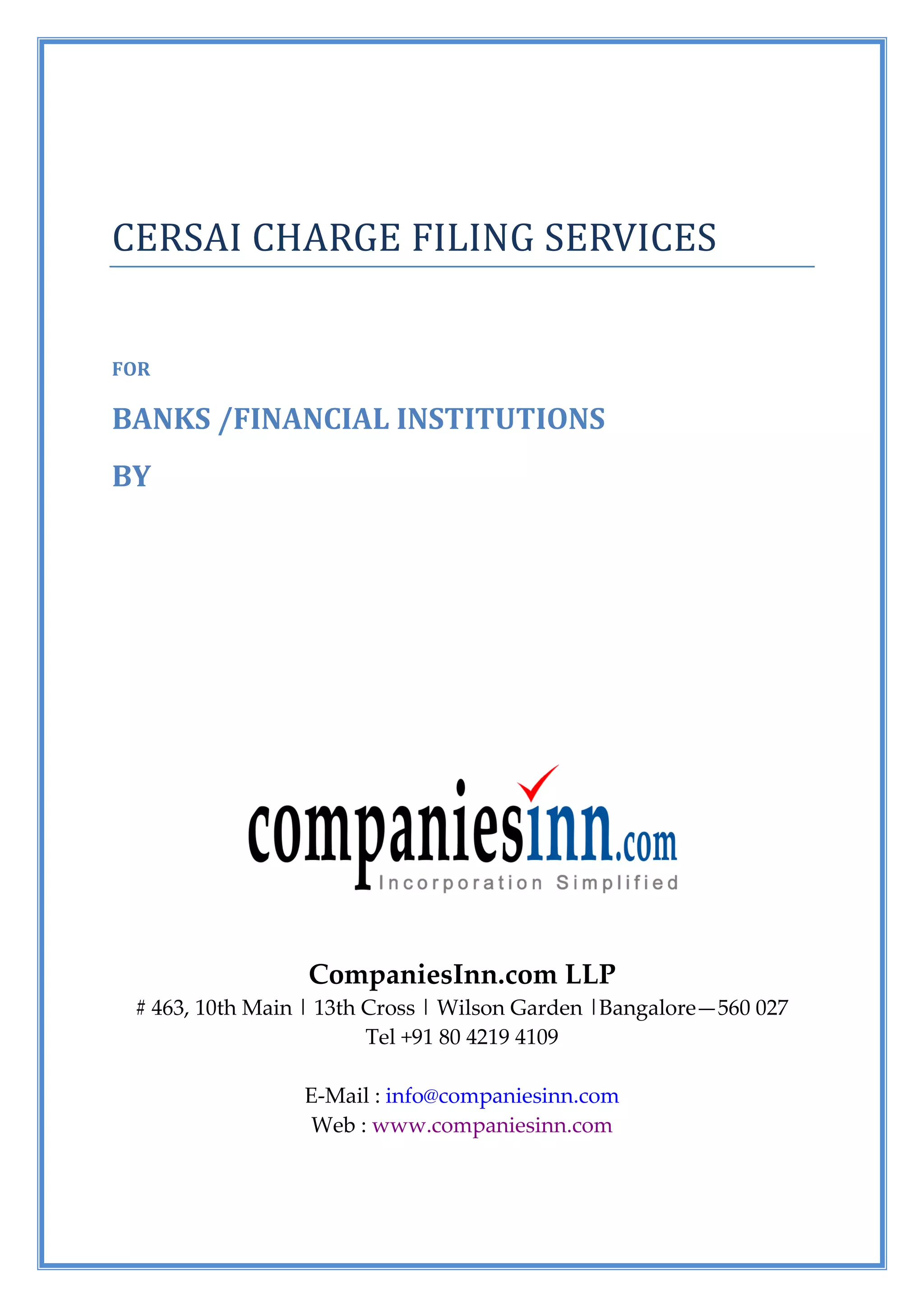 Cersai Charge Registration | PDF