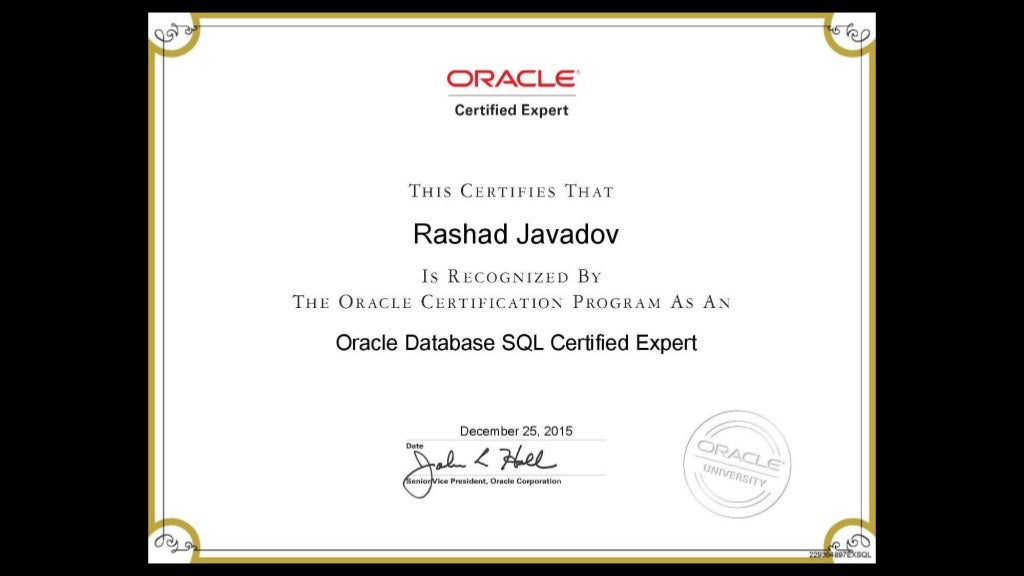Orcale Certification