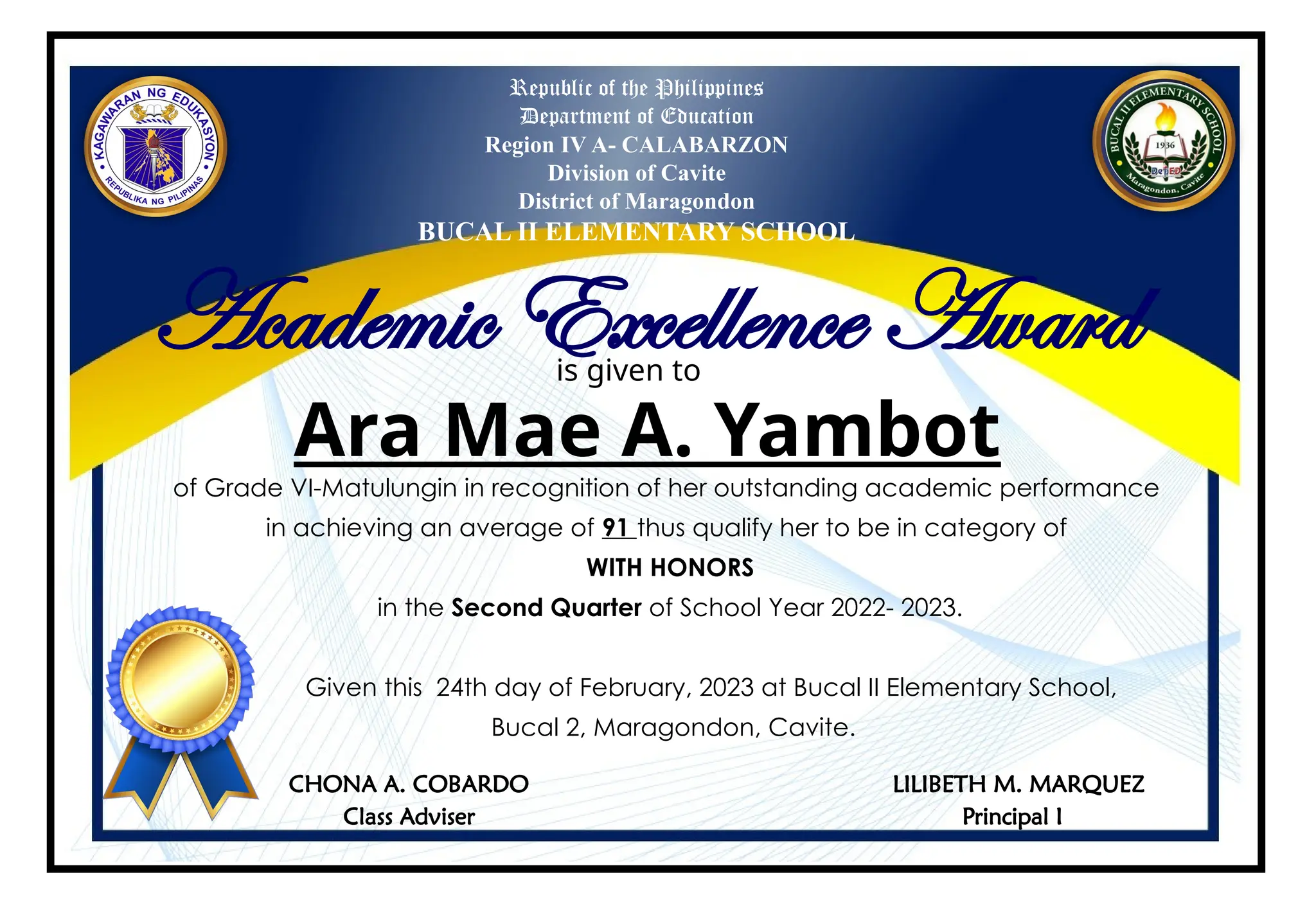 Quarterly Certificate for Recognition-A4 | PPT