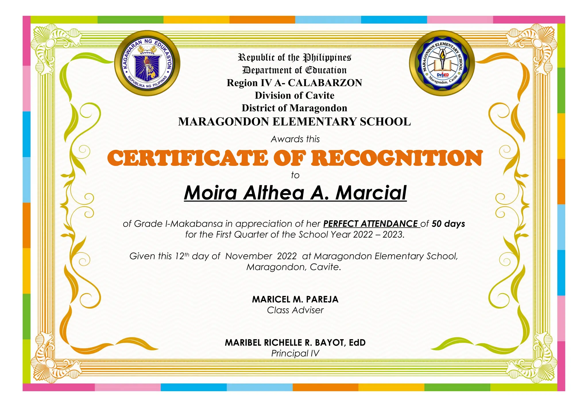 Quarterly Certificate for Recognition-A4 | PPT