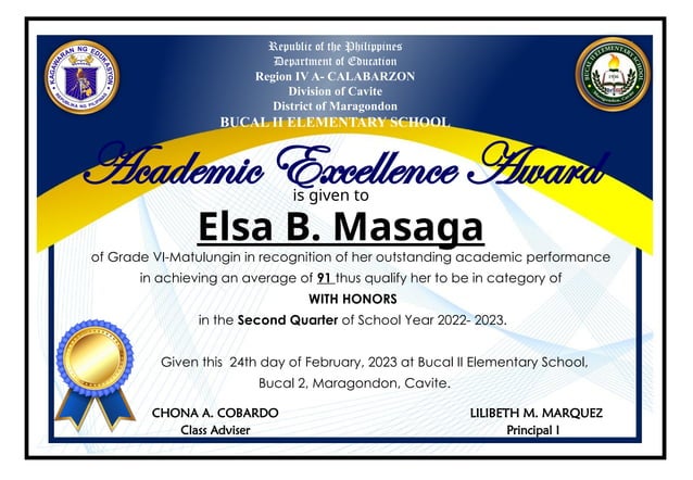 Quarterly Certificate for Recognition-A4 | PPT