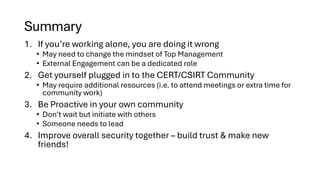 International CERTs/CSIRTs Collaboration | PPT