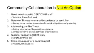 International CERTs/CSIRTs Collaboration | PPT