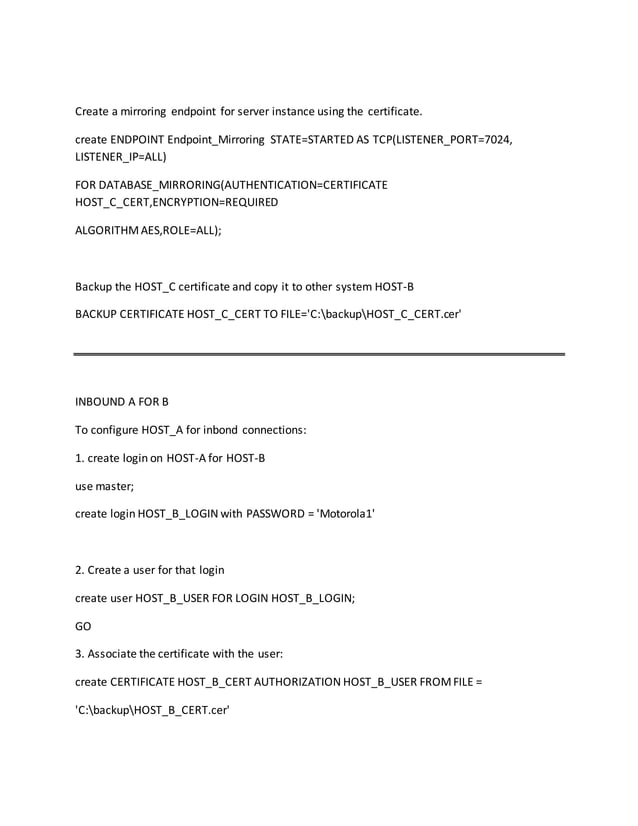 Cert Gen Sql Mirroring Pdf