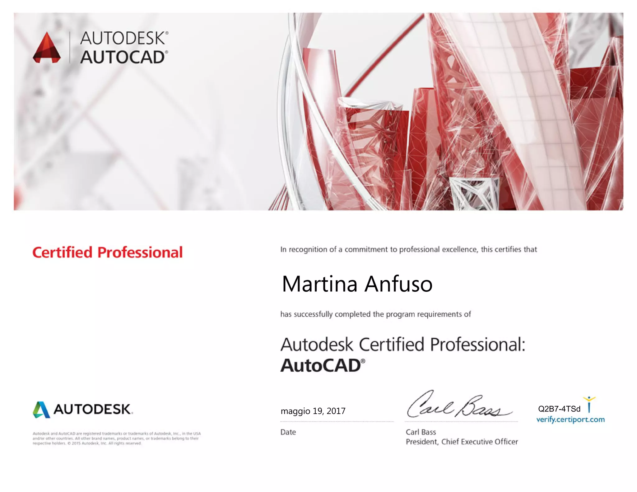AutoCAD Certificate | PDF