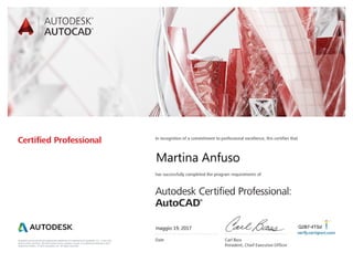 AutoCAD Certificate | PDF