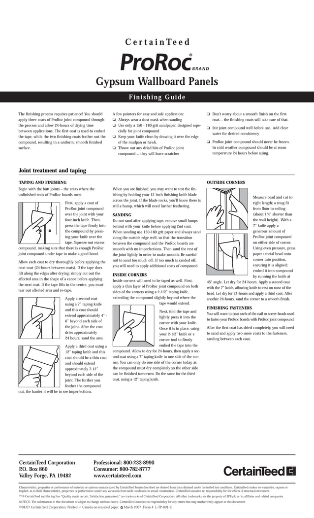 Certainteed Drywall Installation Guide | PDF