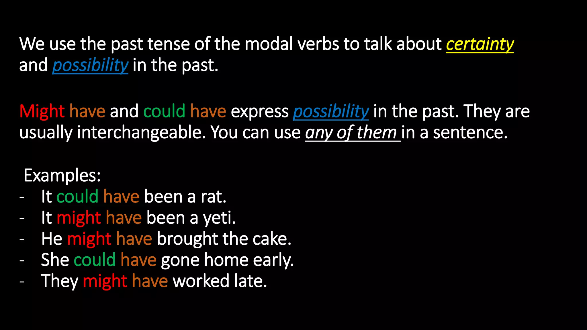 Certainty and Possibility in the Past | PPTX