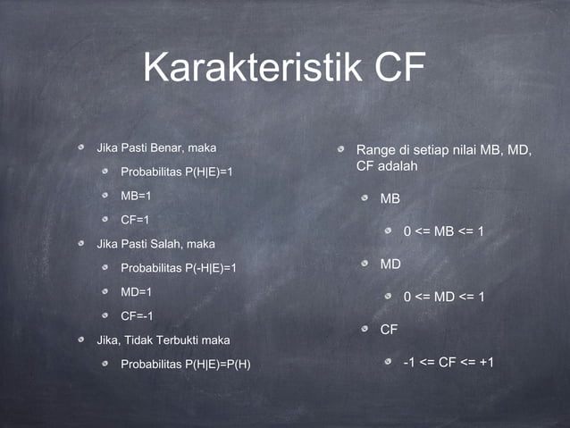 Certainty Factor Theory | PPT