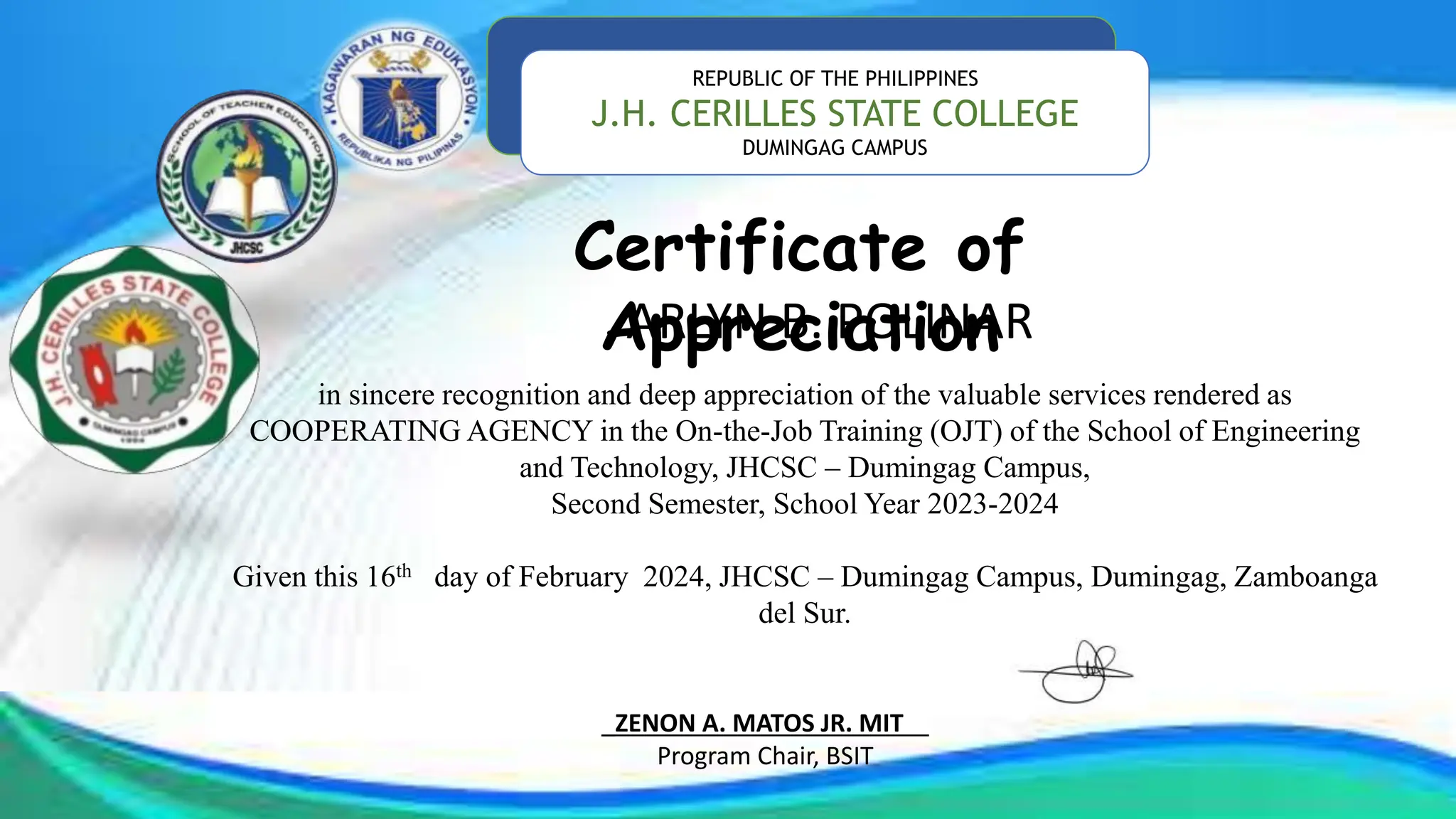 CERTFICATE of appreciation for practicum.pptx