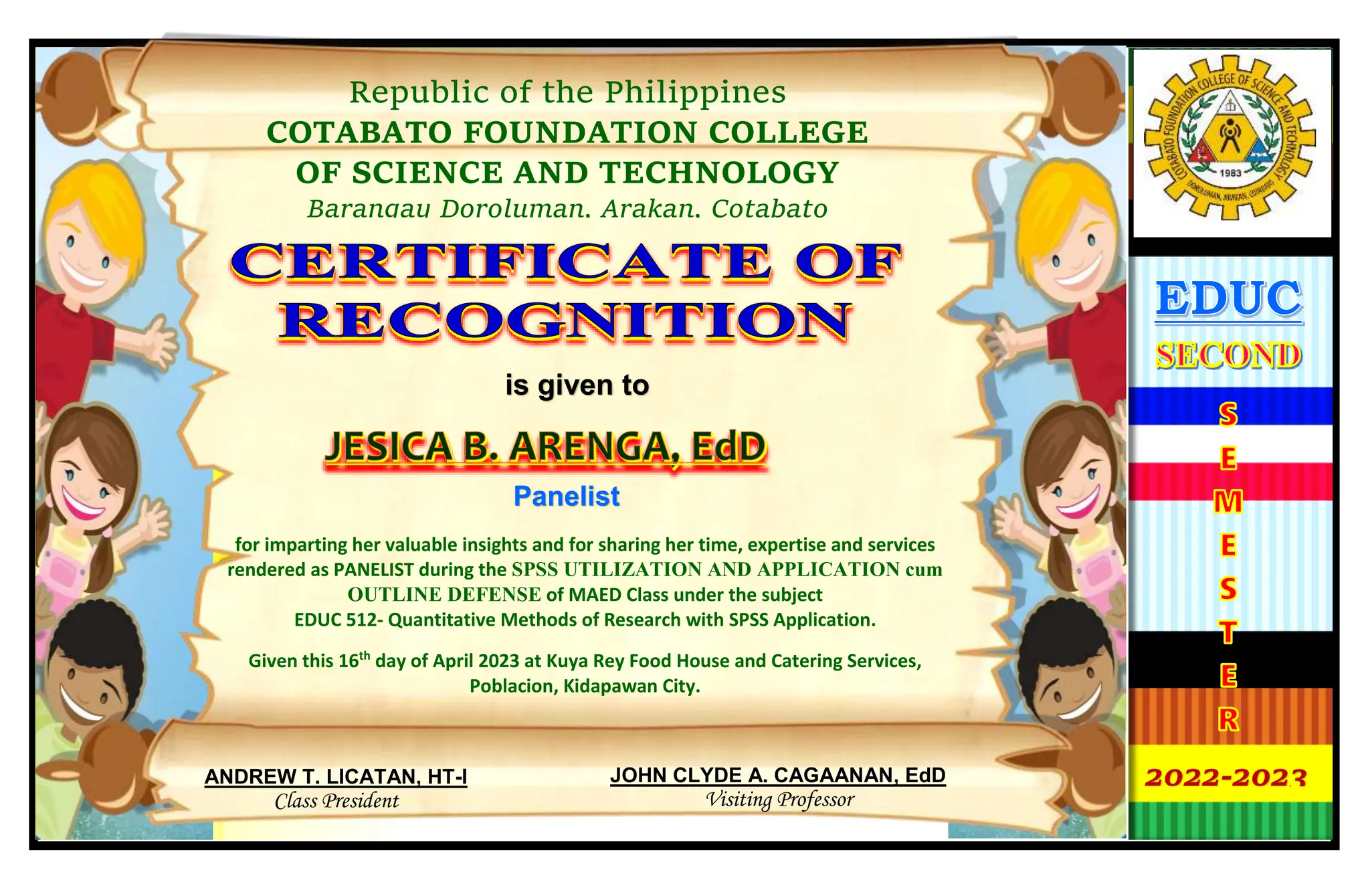 CERTI-MAED-Maam ARENGA during our closure program | DOCX