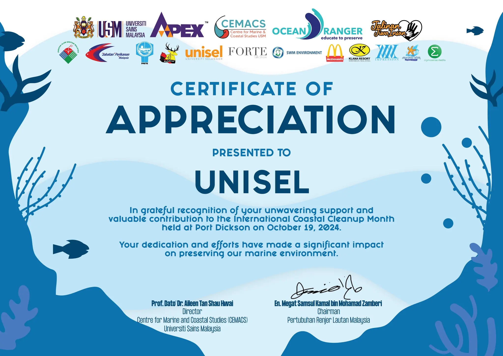 Certificate of International Coastal Cleanup PD copy | PDF