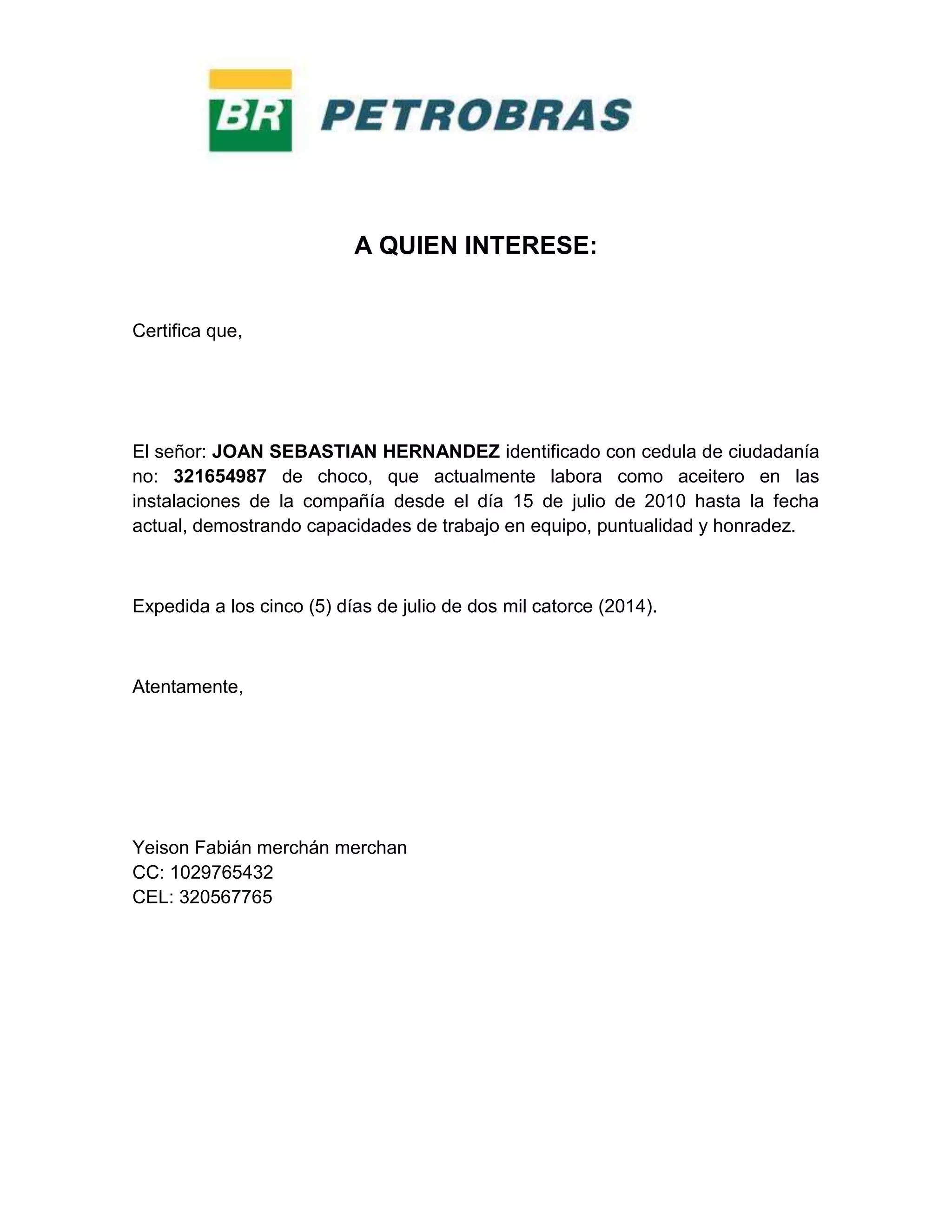 Carta De Certificacion Laboral Ejemplo De Carta De Certificacion/ejemplos De Certificacion Laboral
