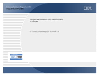 Certificado I B M Storage | PDF