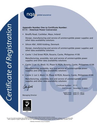 Certificado apc iso 14001 2004 | PDF