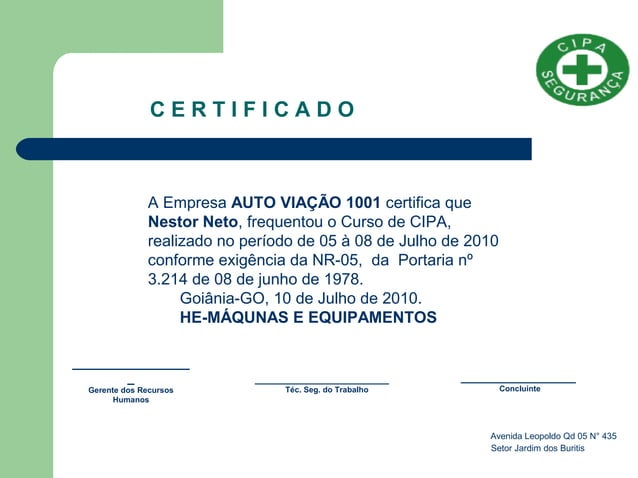 Certificado cipa | PPT